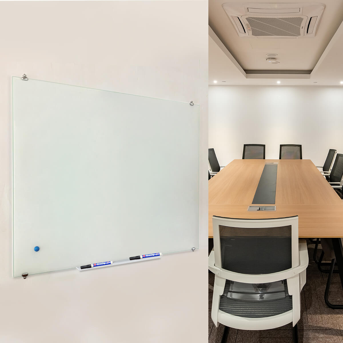 ZHIDIAN Glass Dry Erase Board, Magnetic Tempered Whiteboard for Wall ...